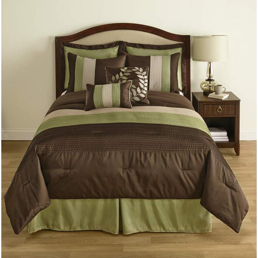 The Great Find Green, Brown and White Boston Bedding Set
