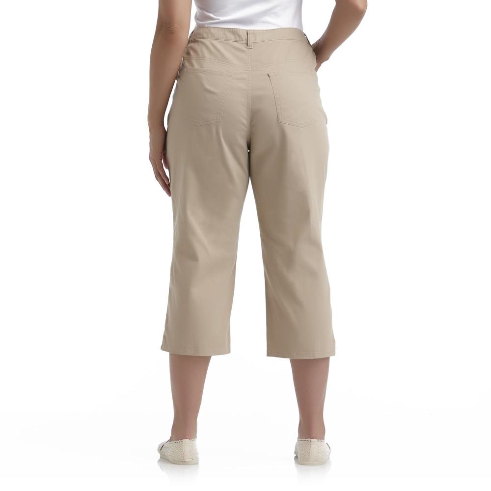 Basic Editions Women's Plus Twill Pants