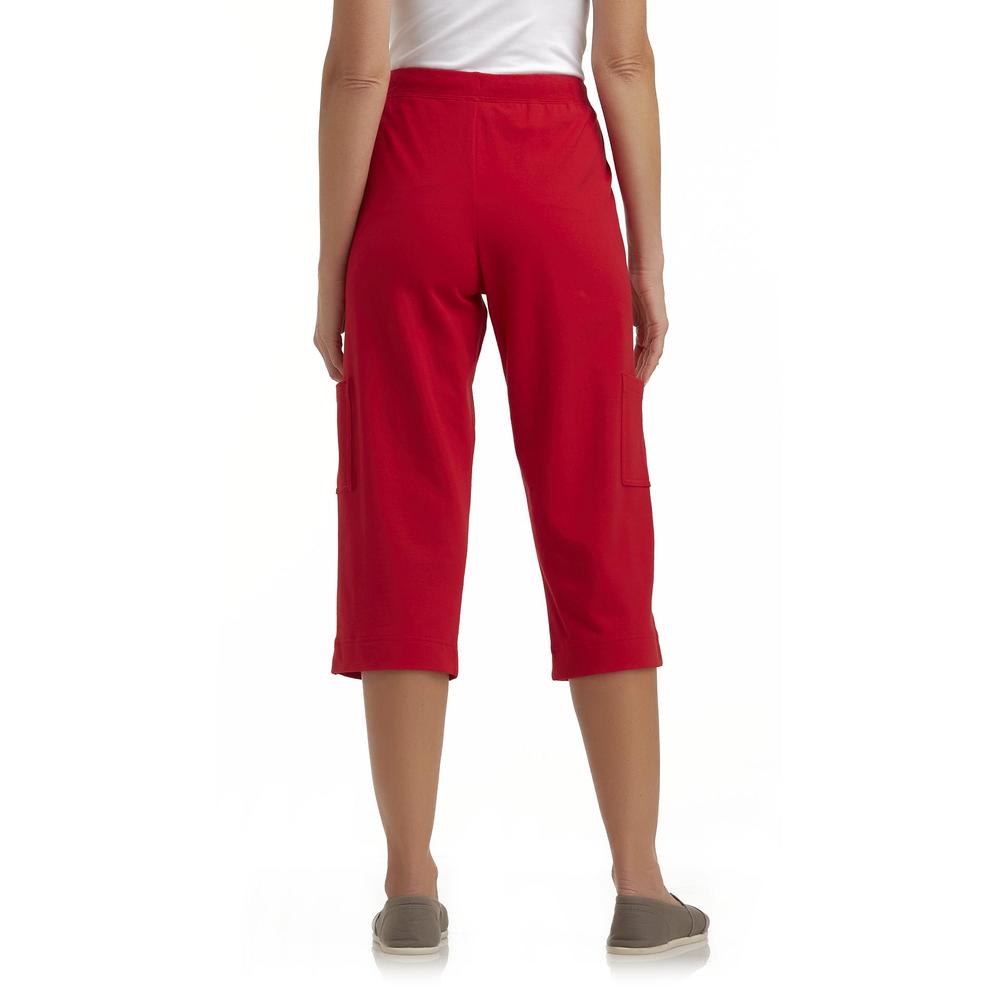 Basic Editions Women's Knit Capri Pants
