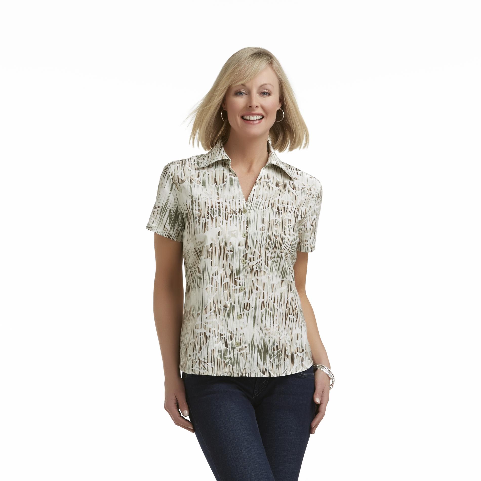 Erika Women's Camp Shirt - Tropical Print