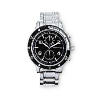 Structure Men's Structure Watch w/ Round Black Case and Silver Dial ...