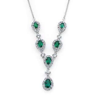 Lab Created Emerald Sterling Silver Pendant Necklace - Jewelry ...