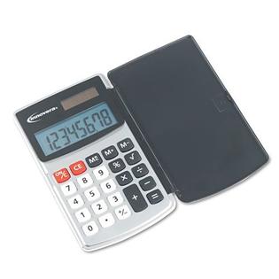 Innovera IVR15922 Handheld Calculator, 8-Digit, Dual Power, Silver