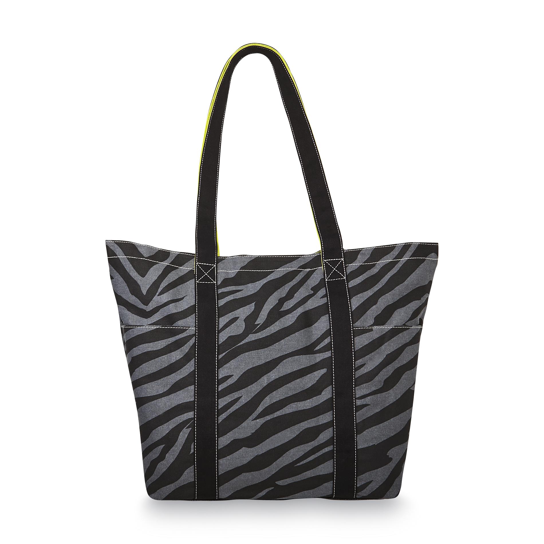 Joe Boxer Junior's Beach Life Tote Bag - Zebra Print