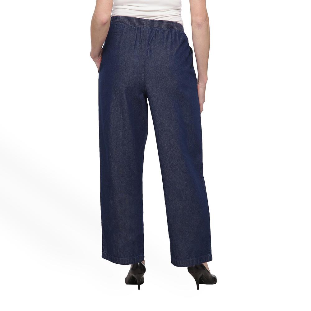Basic Editions Women's Pull-On Denim Pants