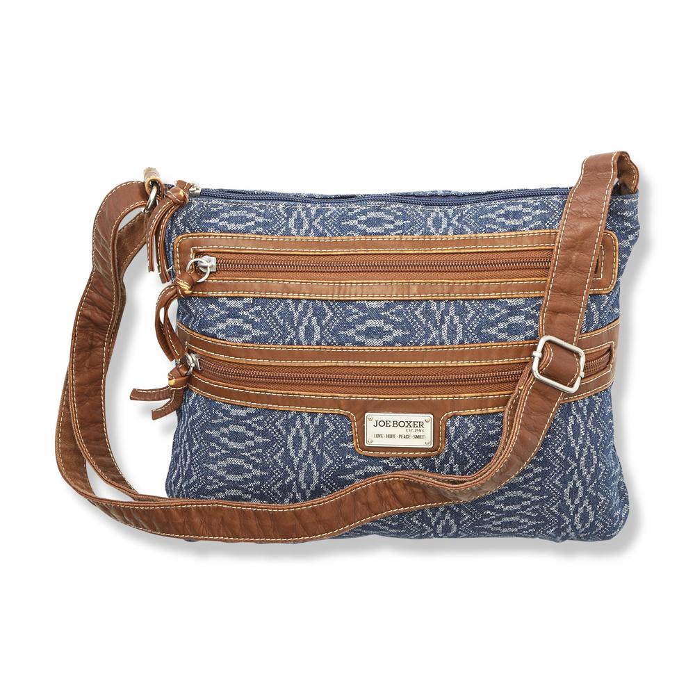 Joe Boxer Junior's Bond Street Crossbody Bag - Aztec Denim