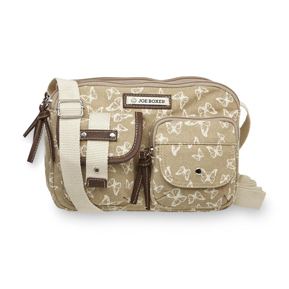 Joe Boxer Junior's Canvas Camera Bag Purse - Butterfly Print