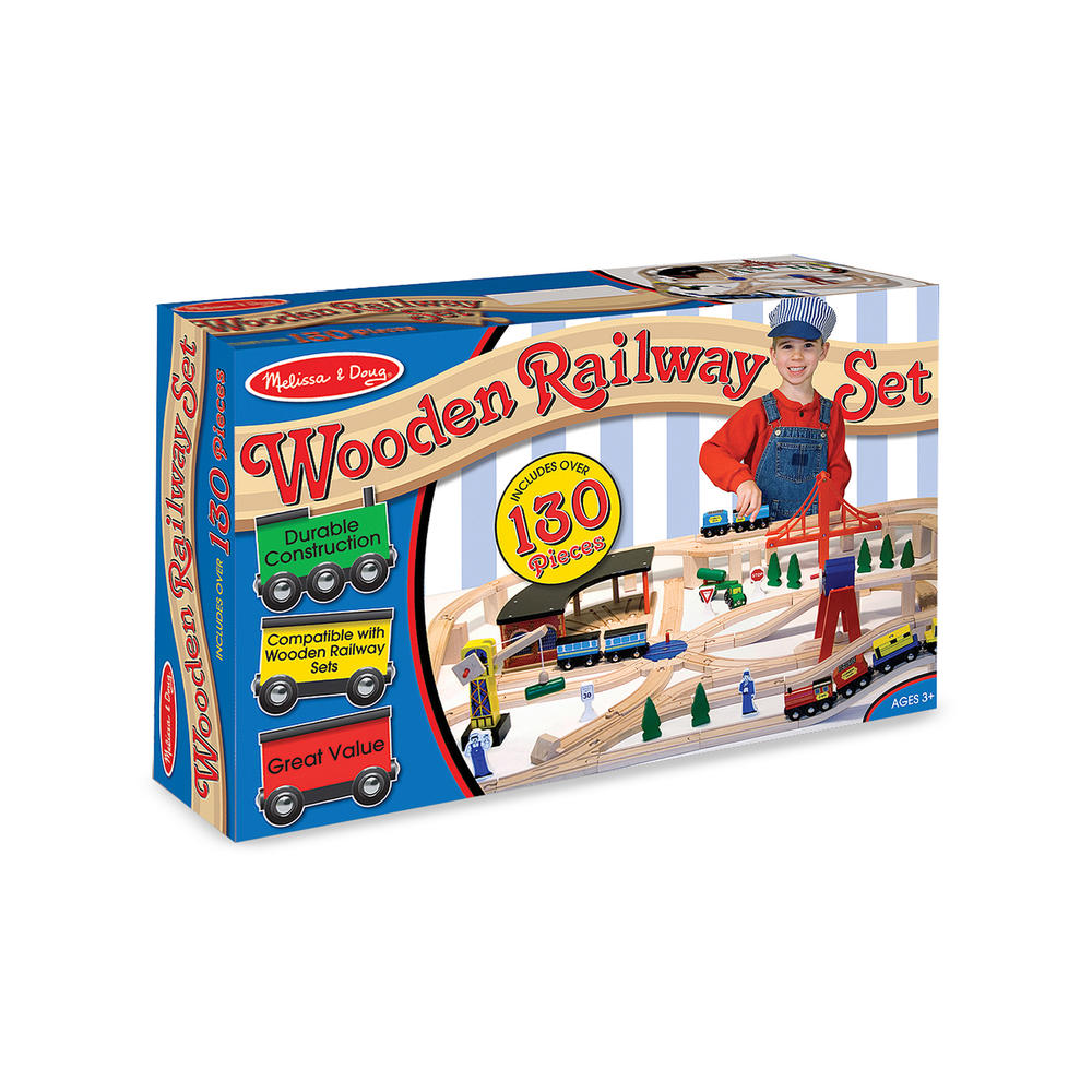 Melissa & Doug Wooden Railway Set