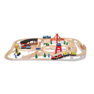 Melissa & Doug Wooden Railway Set