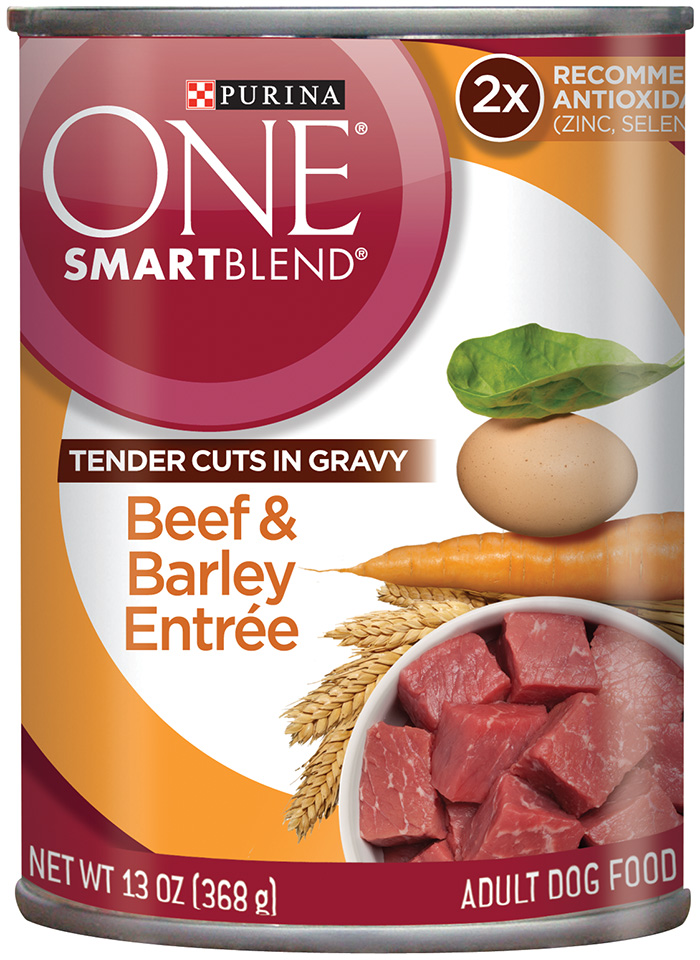 Purina ONE SmartBlend Beef & Barley Entree Tender Cuts in Gravy Adult ...