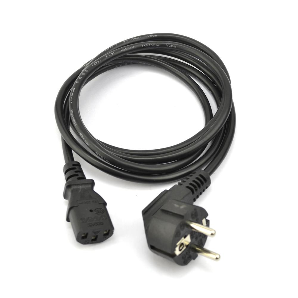 Vcom VC-POW/EU6 EU-3Prong Power Cord, 6feet