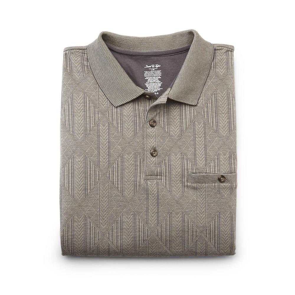 David Taylor Collection Men's Jacquard Knit Polo Shirt - Diamond ...