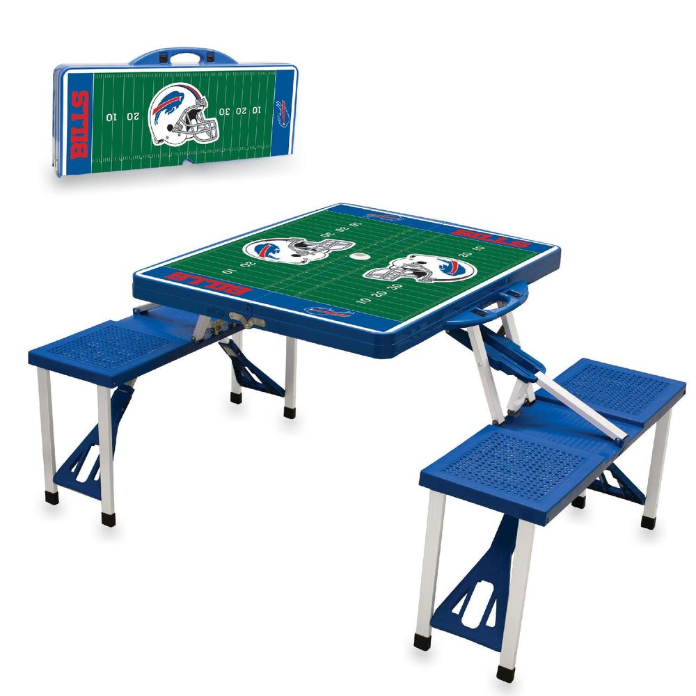 Picnic Time Buffalo Bills Picnic Table Portable Folding Table with Seats