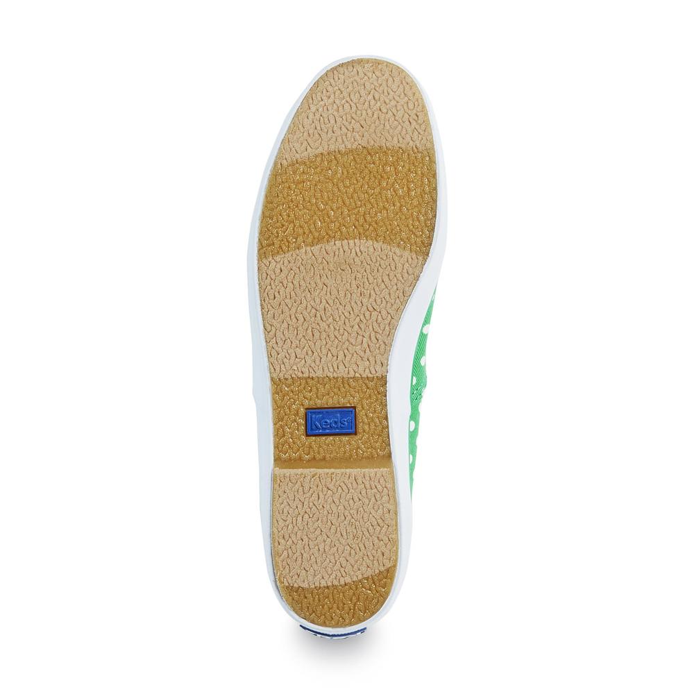 Keds Women's Champion Green/White Polka Dots Lace-Up Sneaker