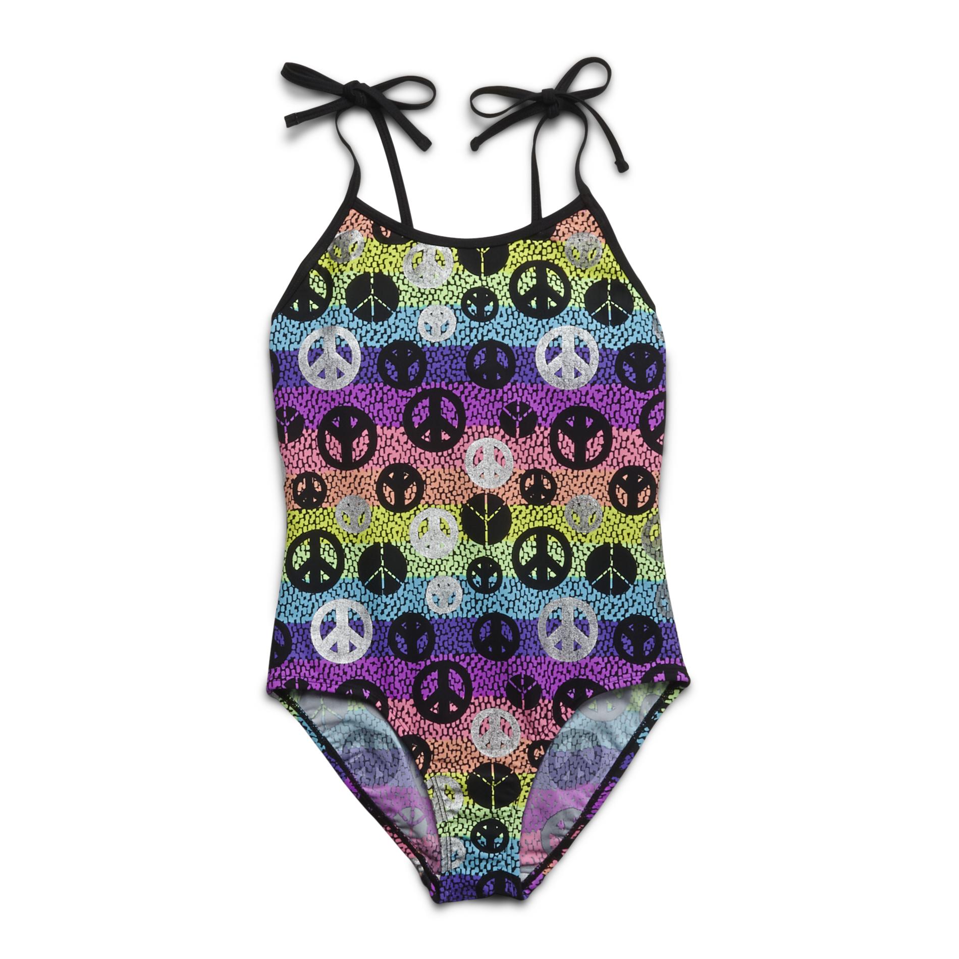 Joe Boxer Girl's Swimsuit - Peace Signs