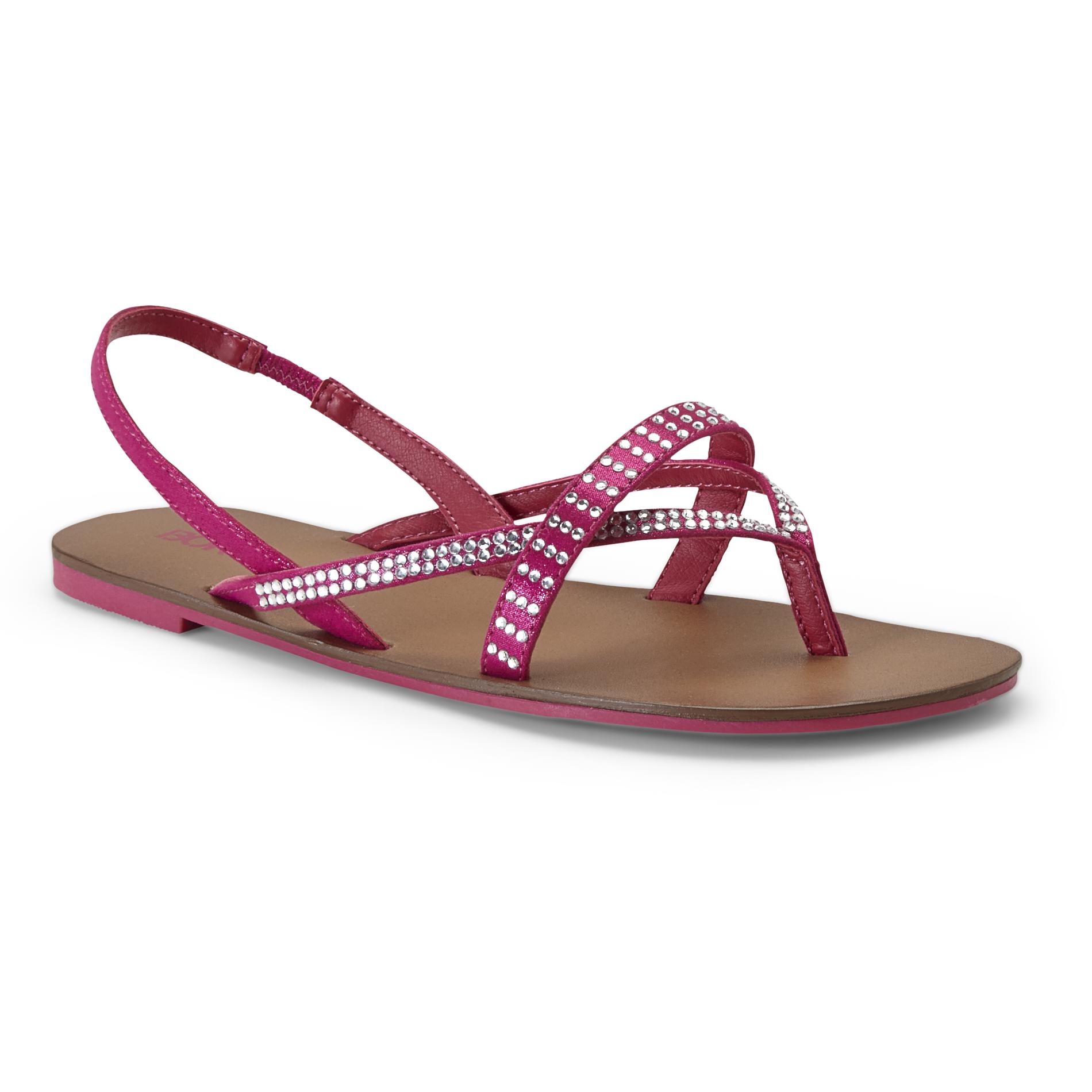 Bongo Women's Diva Pink Rhinestone Slingback Sandal
