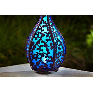 Essential Garden Solar Vase Blossoms- Blue - Outdoor Living - Outdoor ...
