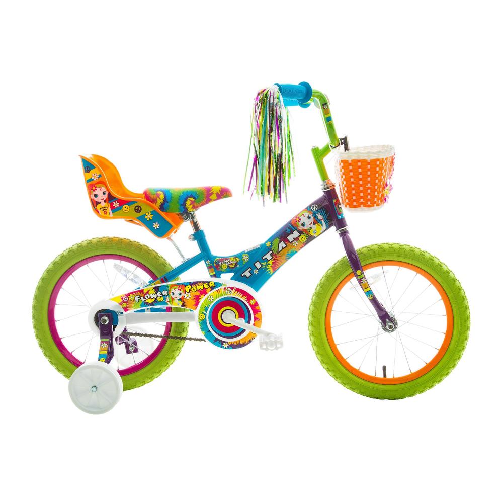 Titan 083-8416 Girl's Flower Power Princess Multi-Color 16" BMX Bike ...