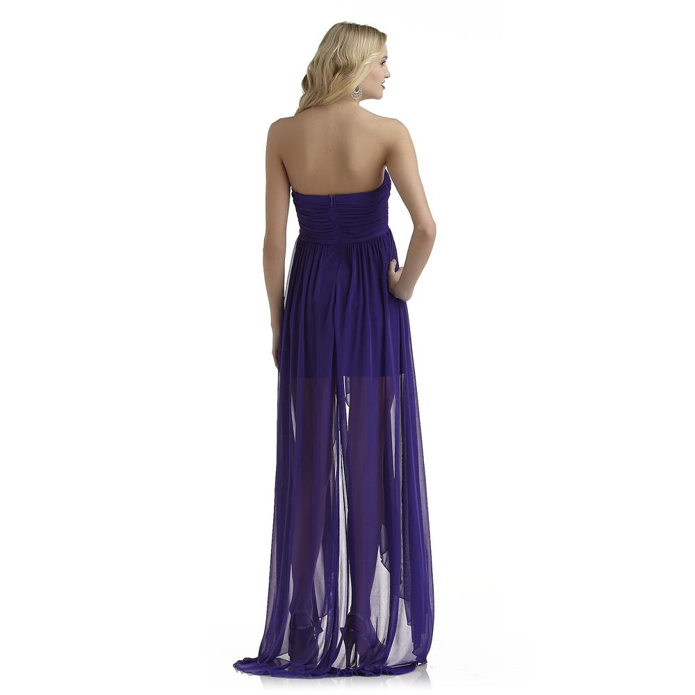 City Triangles Junior's Strapless High-Low Evening Dress