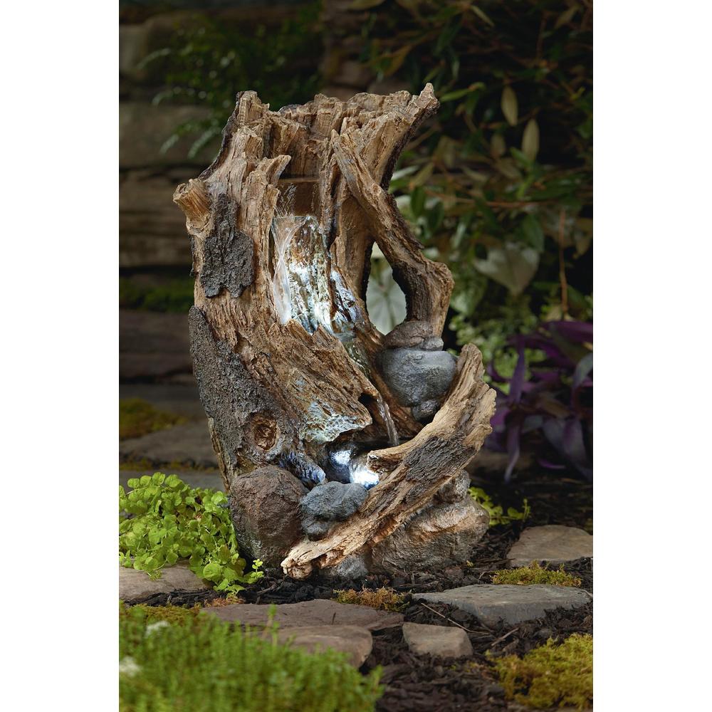 Garden Oasis Wood Stump Fountain