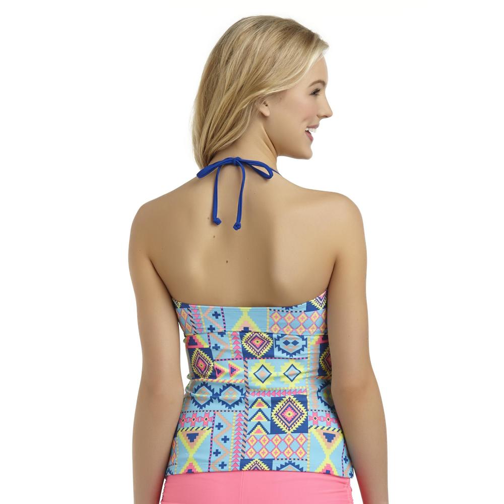 Joe Boxer Junior's Halter Tankini Swim Top - Neon Tribal