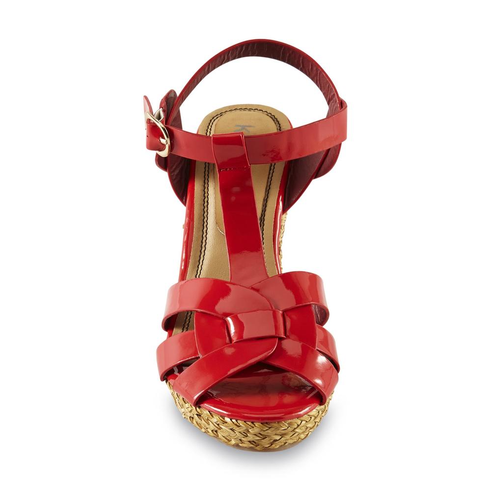 kisses Women's Too Anchor Red Espadrille Wedge Sandal