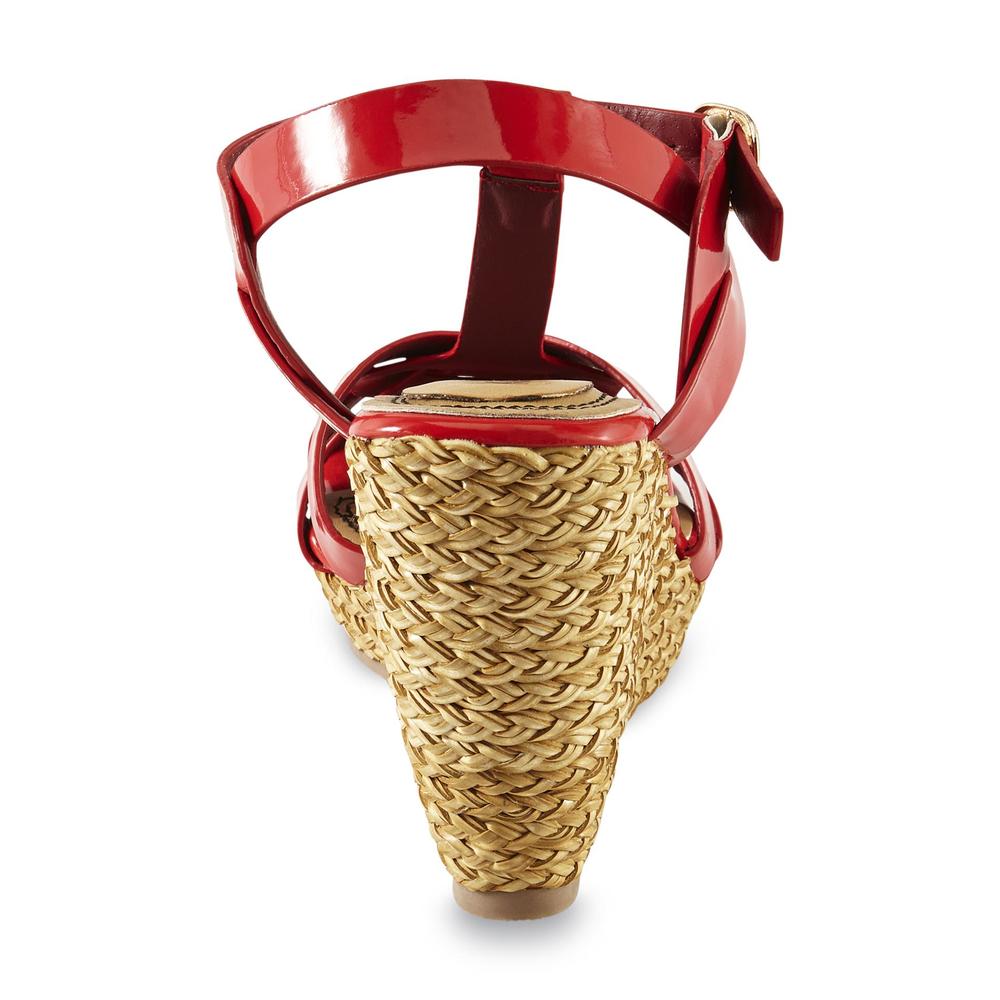 kisses Women's Too Anchor Red Espadrille Wedge Sandal