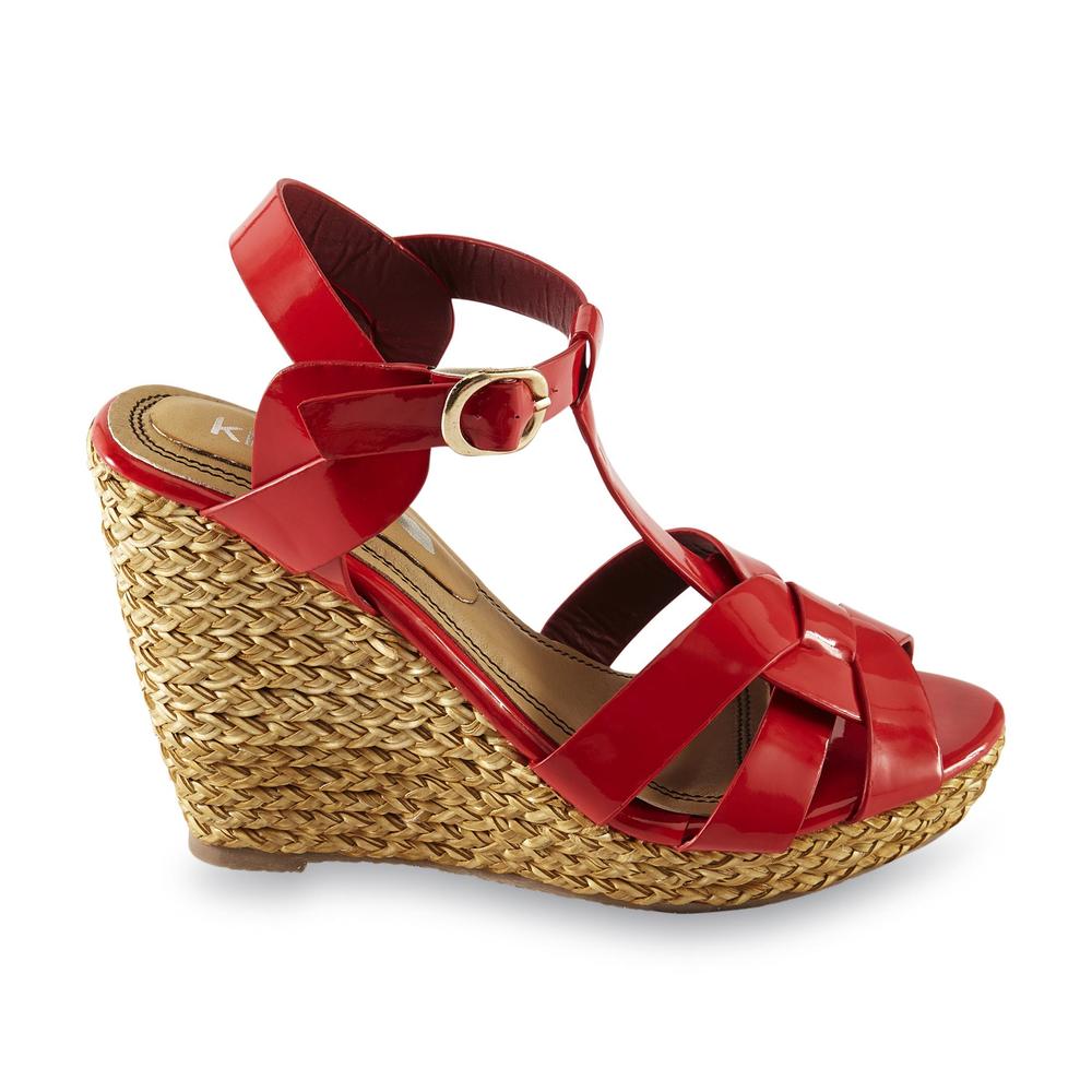 kisses Women's Too Anchor Red Espadrille Wedge Sandal