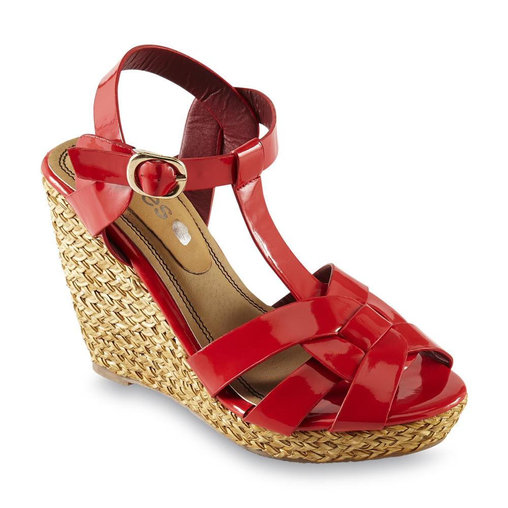 kisses Women's Too Anchor Red Espadrille Wedge Sandal