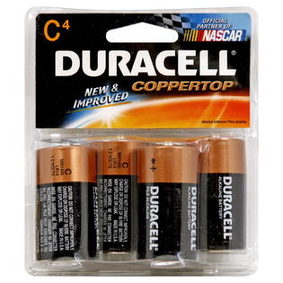 Duracell KM0013 Coppertop 4 Pack C4 Batteries, Alkaline