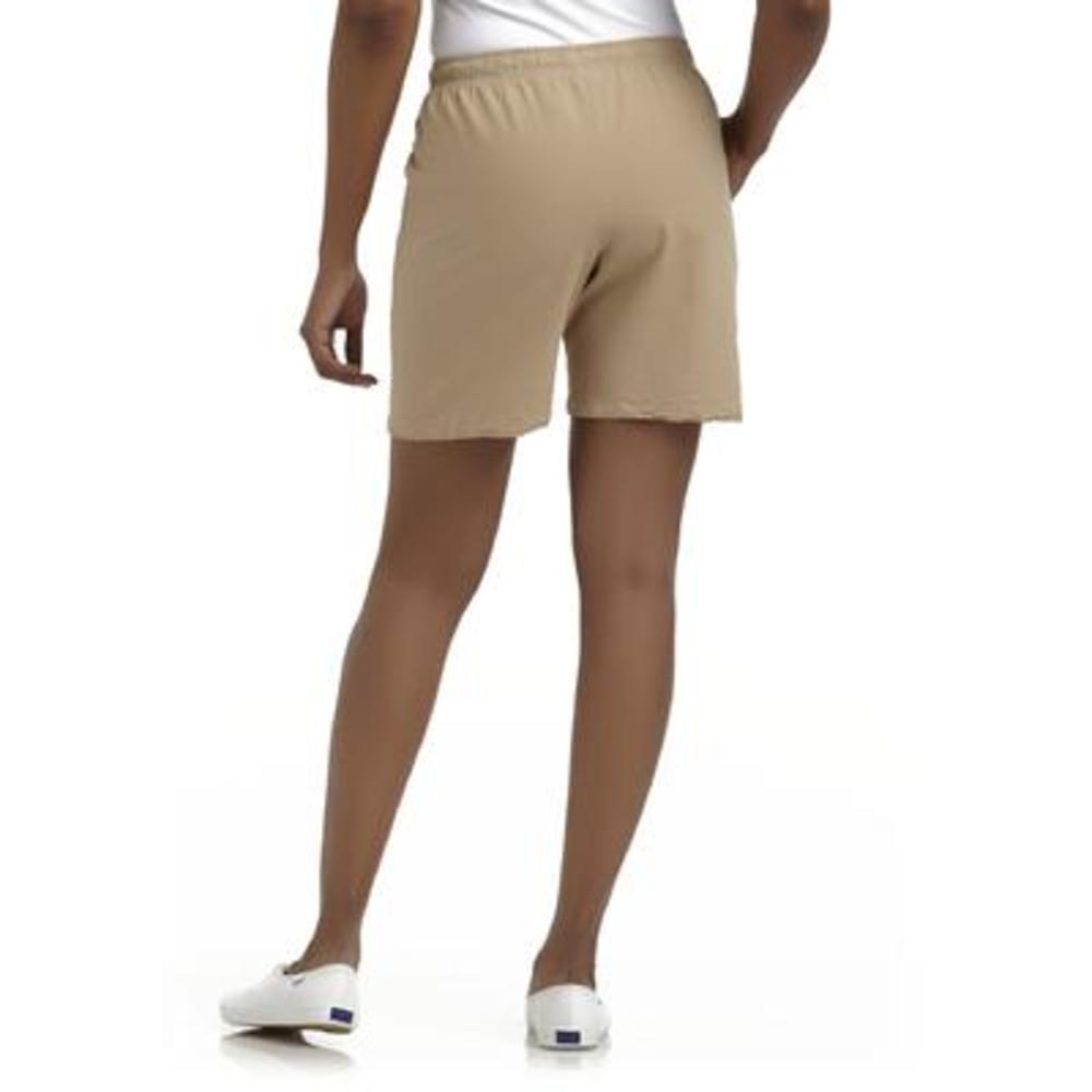 Basic Editions Women's Garment Dyed Cotton Shorts