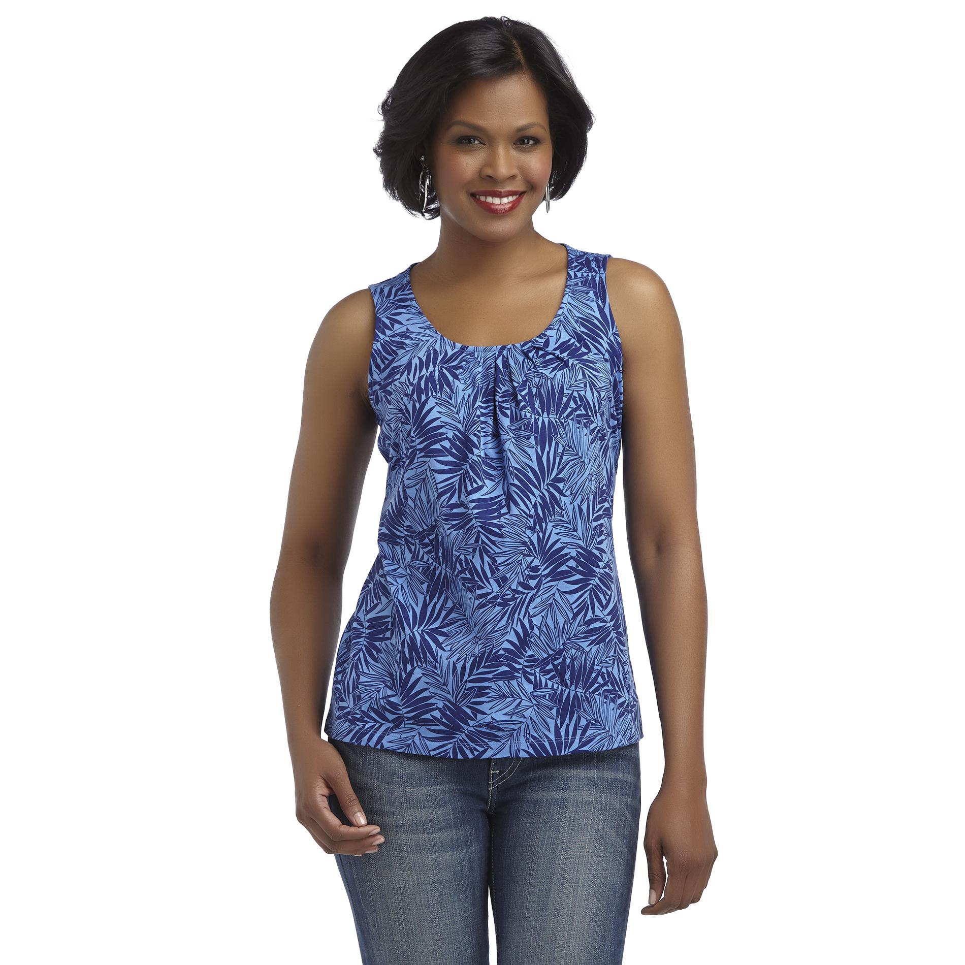 Basic Editions Women's Tank Top - Leaf Pattern