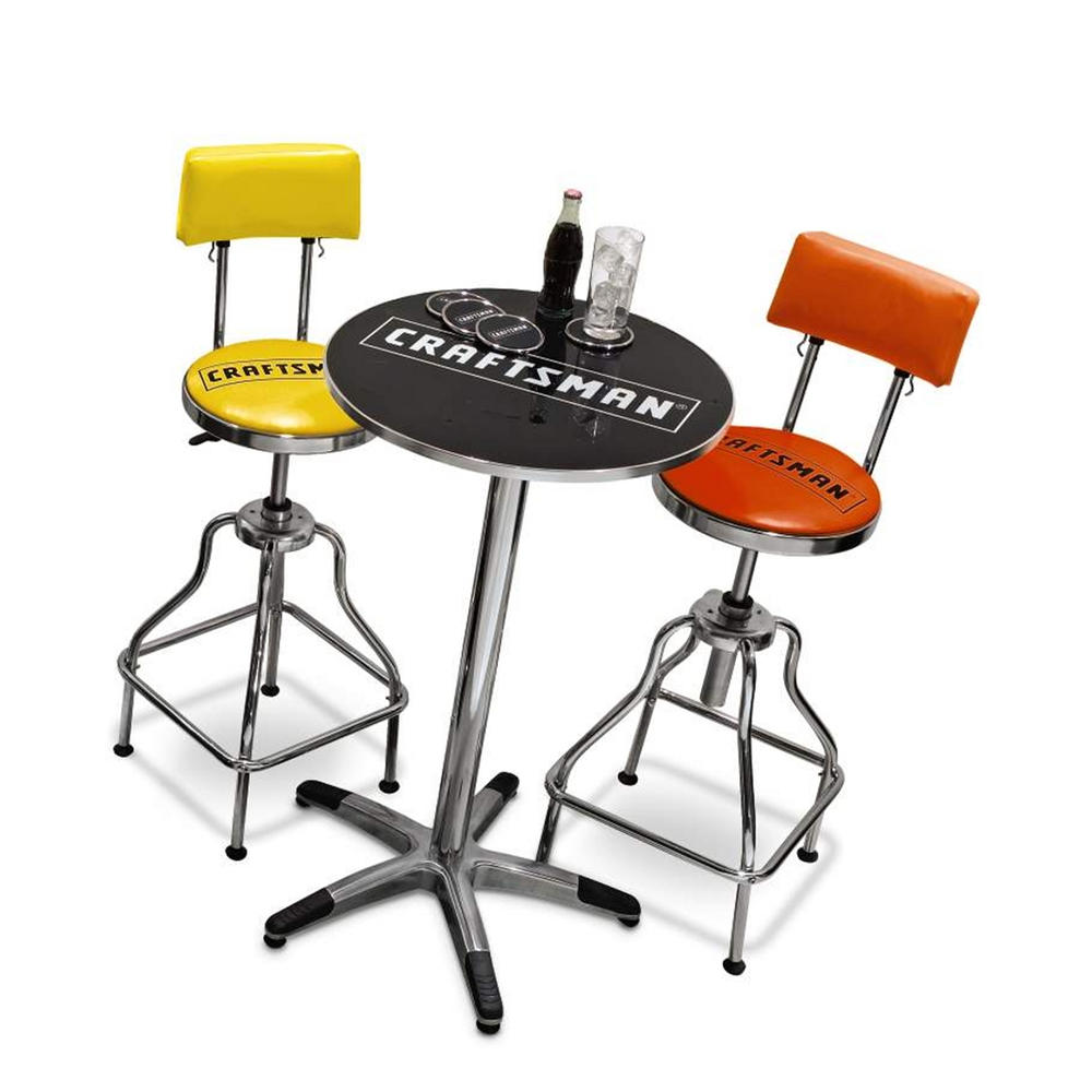 Craftsman Hydraulic Stool, Neon Orange