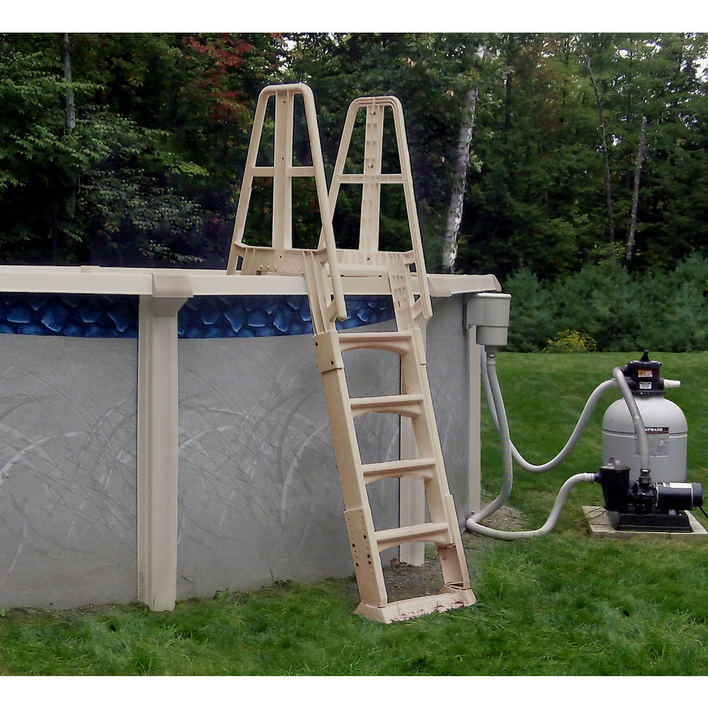 Vinyl works Premium A-Frame Above Ground Pool Ladder - Taupe