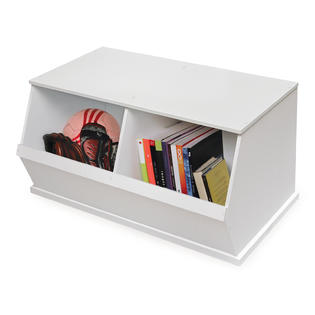 Badger Basket Two Bin Storage Cubby - White