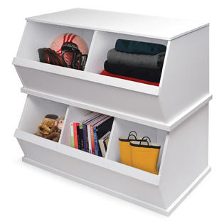 Badger Basket Two Bin Storage Cubby - White
