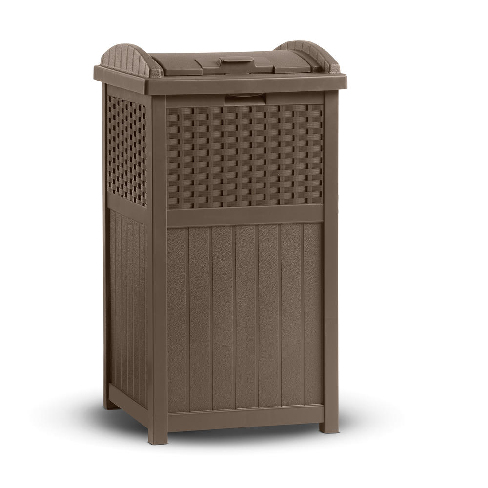 Suncast Resin Wicker Hideaway Trash Container