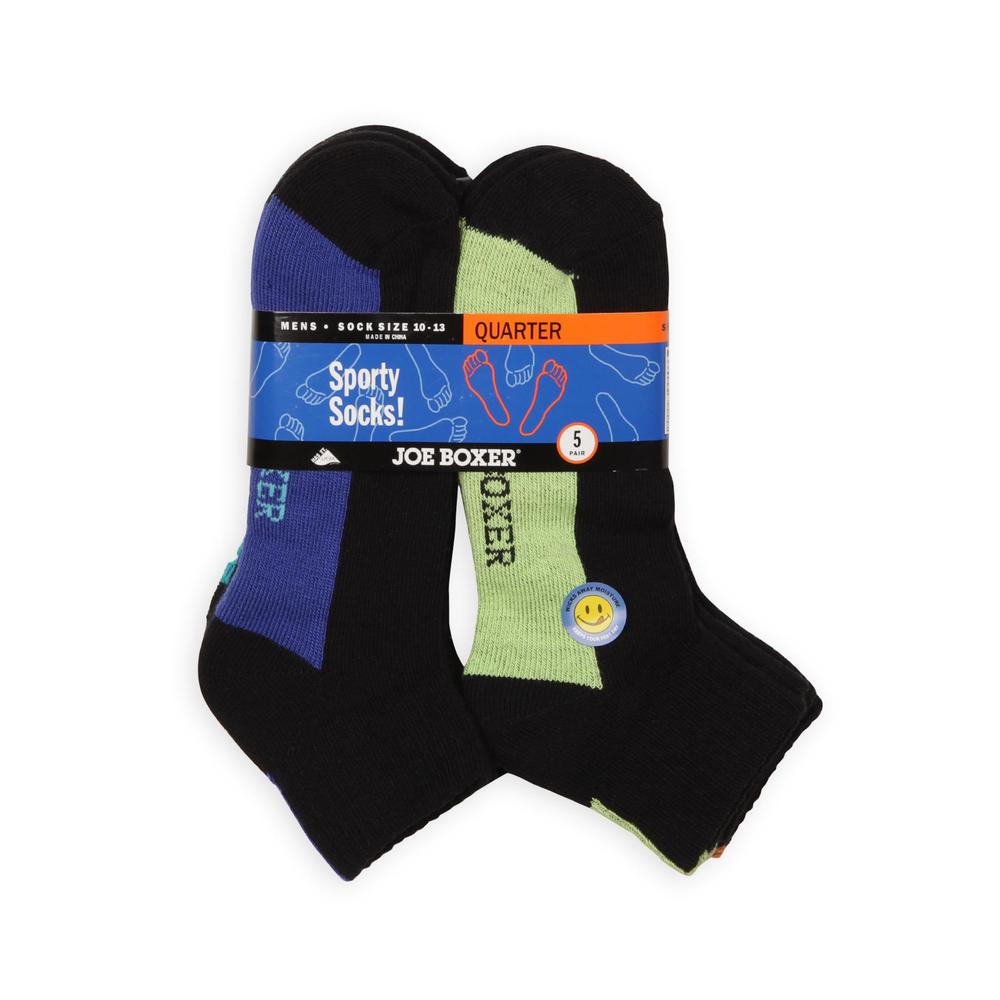 Joe Boxer Men's 5-Pairs Quarter-Height Socks - Colorblock