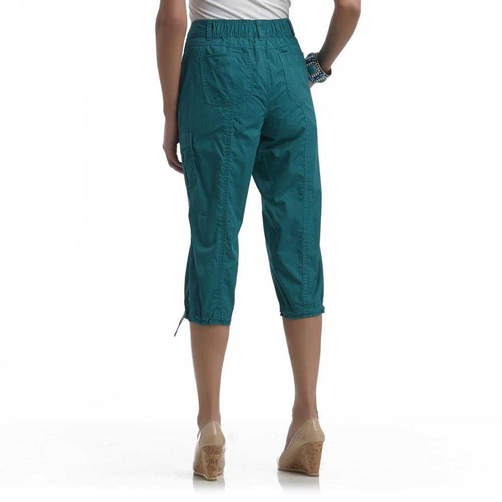 Basic Editions Women's Side Cargo Capris