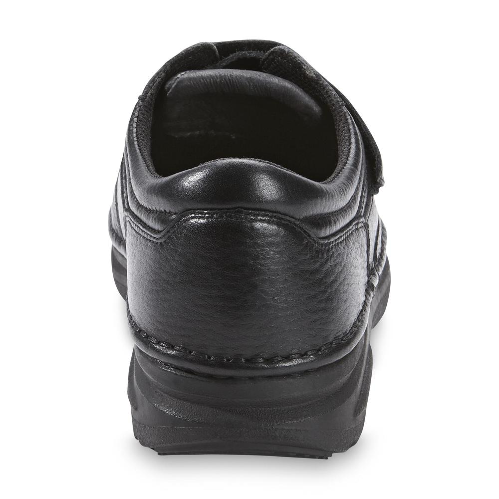 Wonderlite Men's Albert Wide Width Leather Hook and Loop Loafer - Black