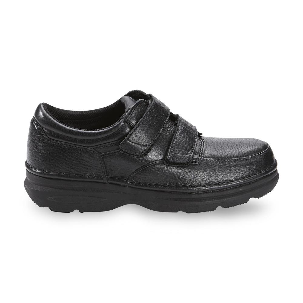 Wonderlite Men's Albert Wide Width Leather Hook and Loop Loafer - Black