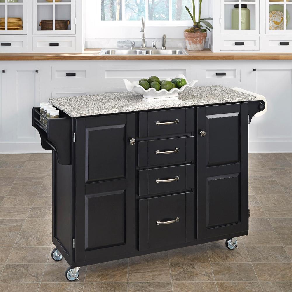 Home Styles Create-A-Cart Large Cart - Black Finish with Salt & Pepper ...