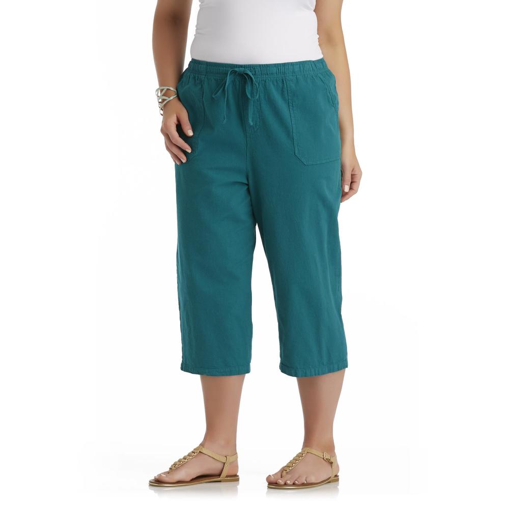 Basic Editions Women's Plus Casual Capris