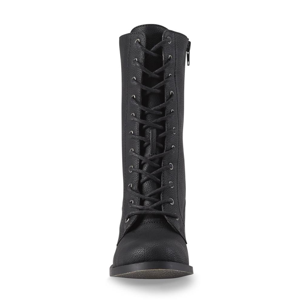 Laundry List Women's Black High Heel Lace-Up Bootie