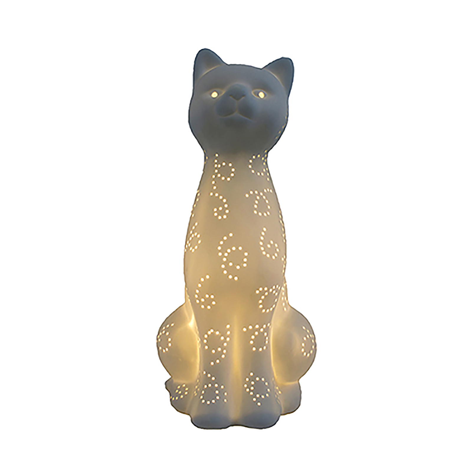 Simple Designs Porcelain Cat Shaped Table Lamp