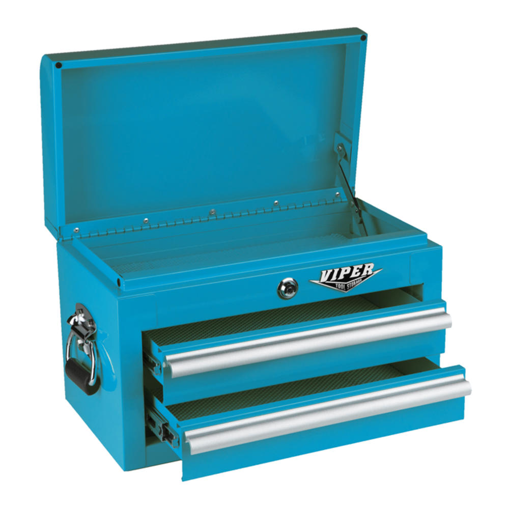 Viper Tool Storage 18-inch 2 Drawer 18G Steel Mini Chest, Teal