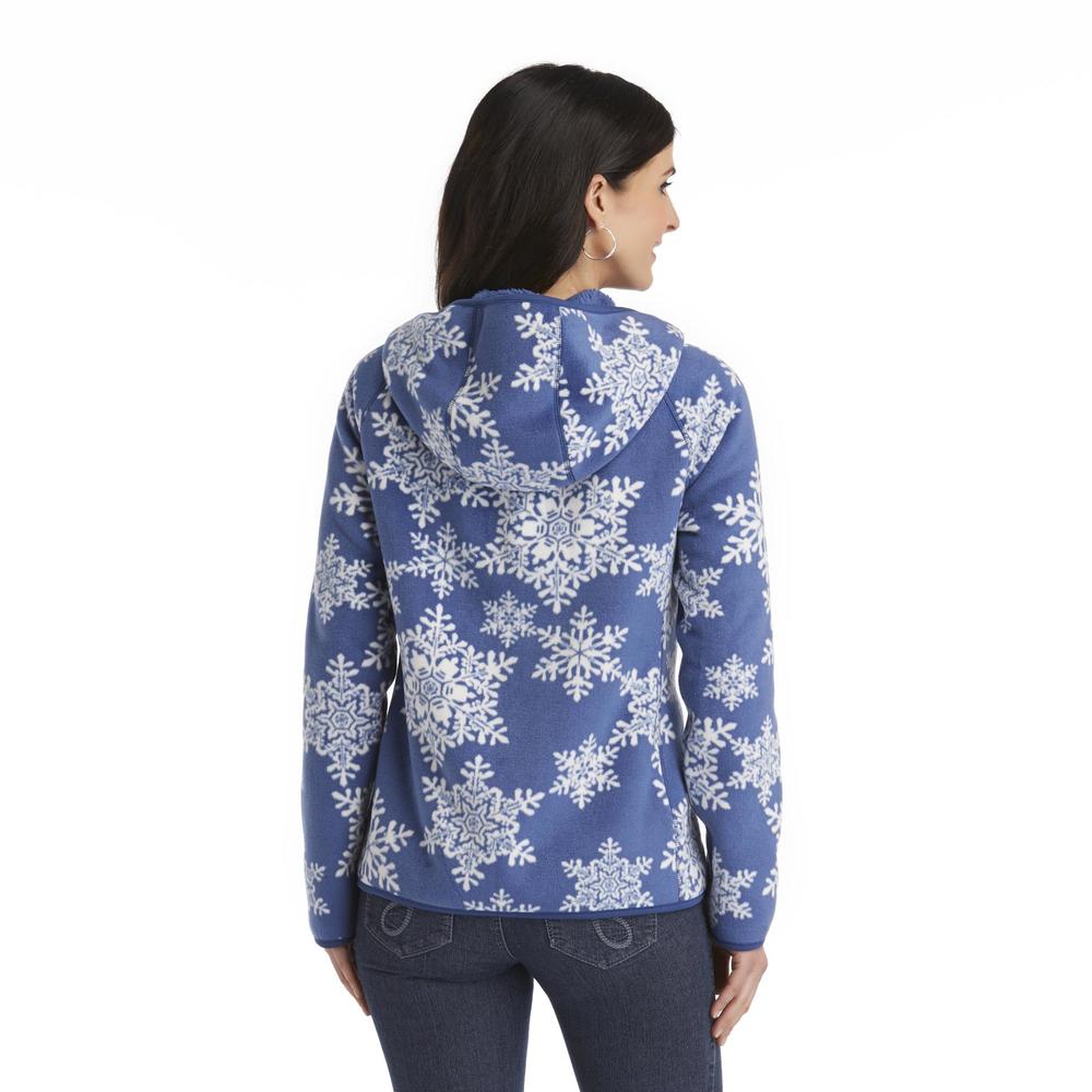 Laura Scott Women's Reversible Hoodie Jacket - Snowflakes