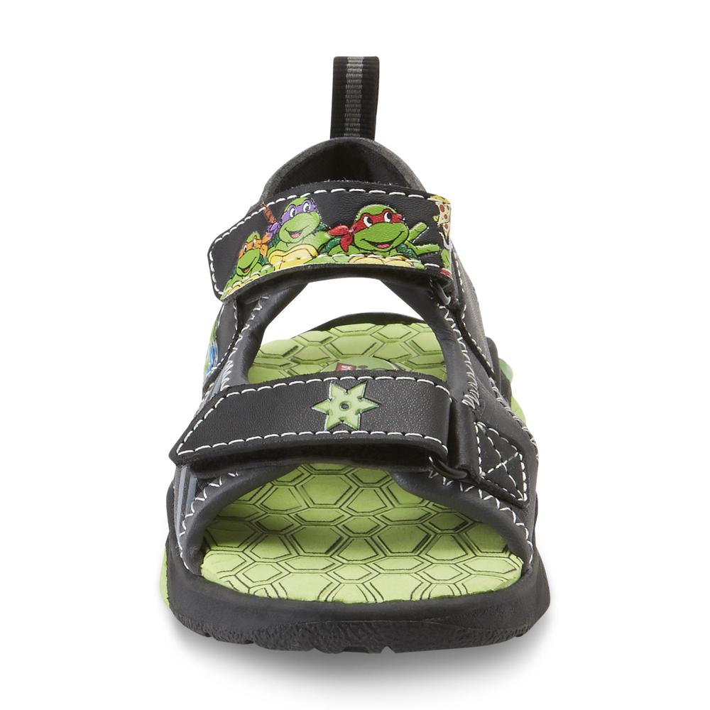 Nickelodeon Teenage Mutant Ninja Turtles Boy's Black/Green Open-Toe ...