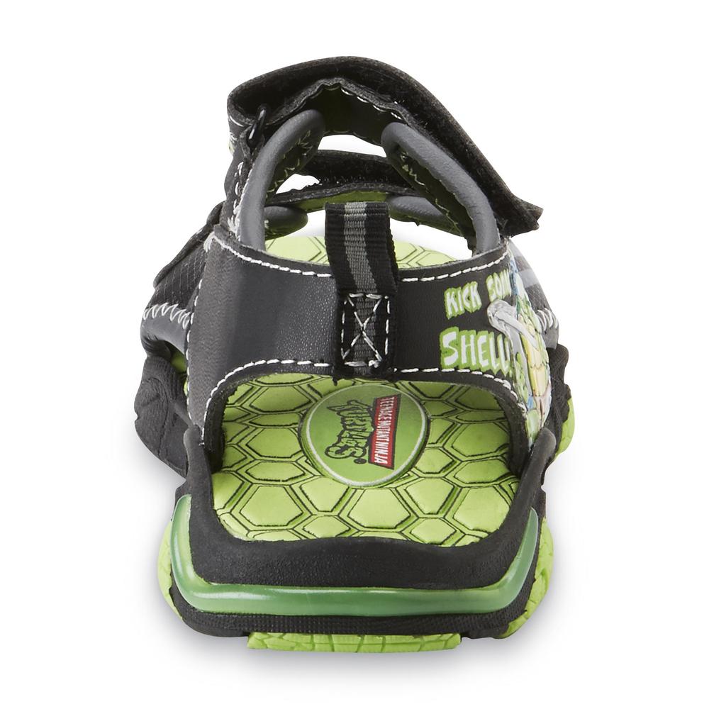 Nickelodeon Teenage Mutant Ninja Turtles Boy's Black/Green Open-Toe ...
