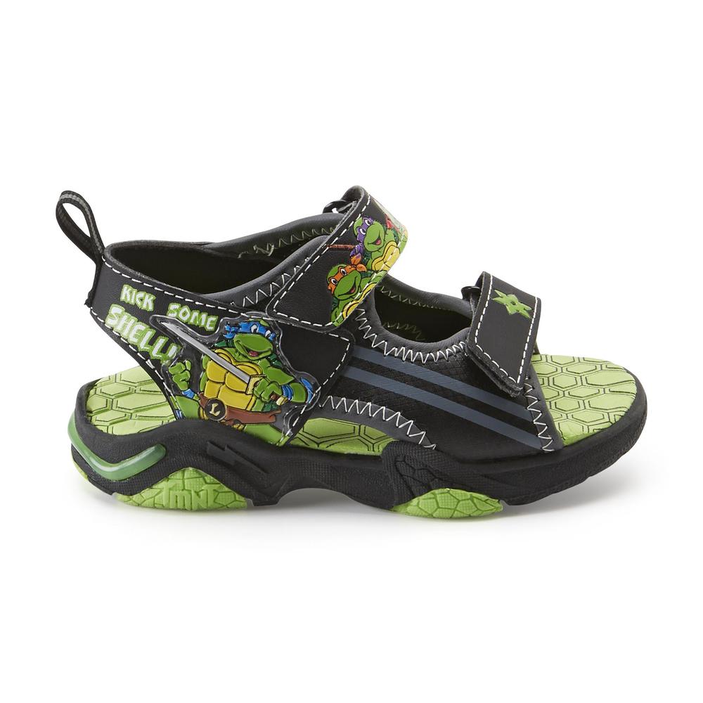 Nickelodeon Teenage Mutant Ninja Turtles Boy's Black/Green Open-Toe ...